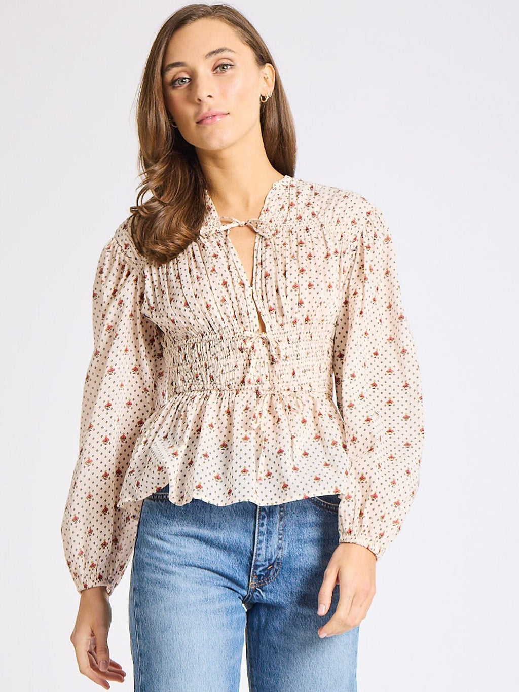 Ella Top in Blush Foulard – MILLE